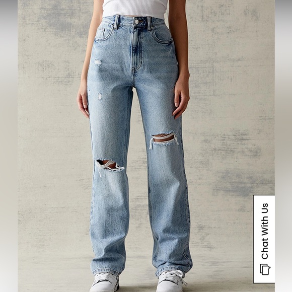 PacSun | Jeans | Pacsun Eco Light Blue High Rise Ripped 9s Boyfriend ...